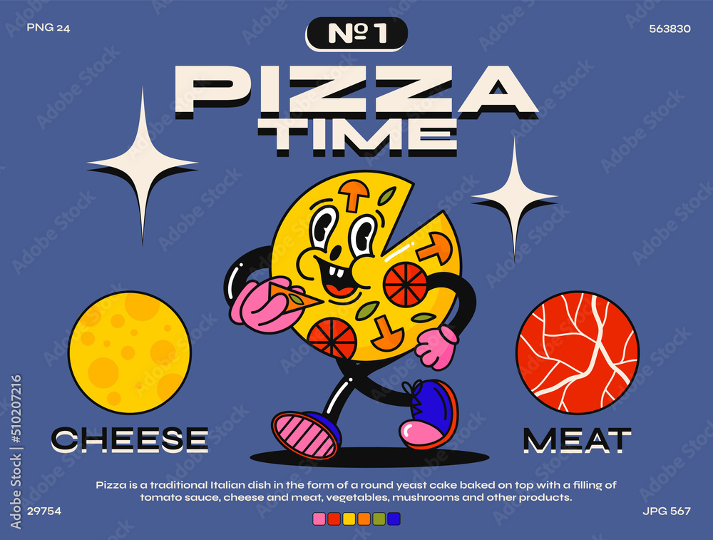 Funny cartoon character. fashion poster. Vector illustration of a ...