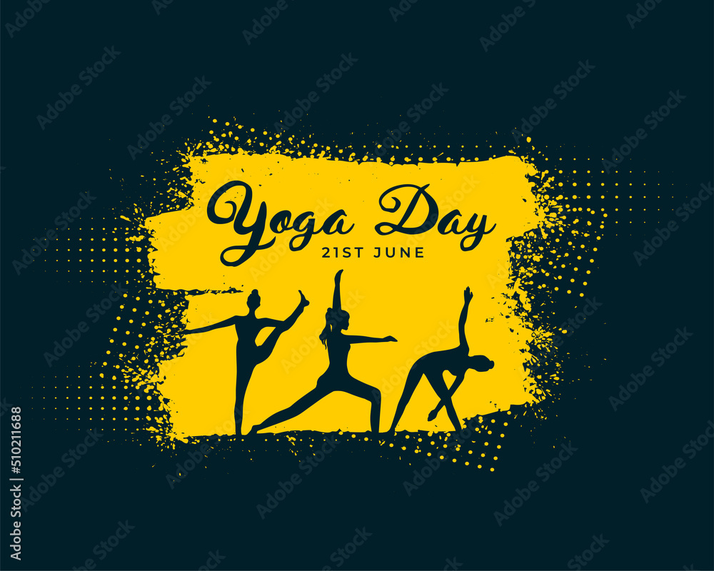 yoga day poster design with different poses Stock Vector | Adobe Stock