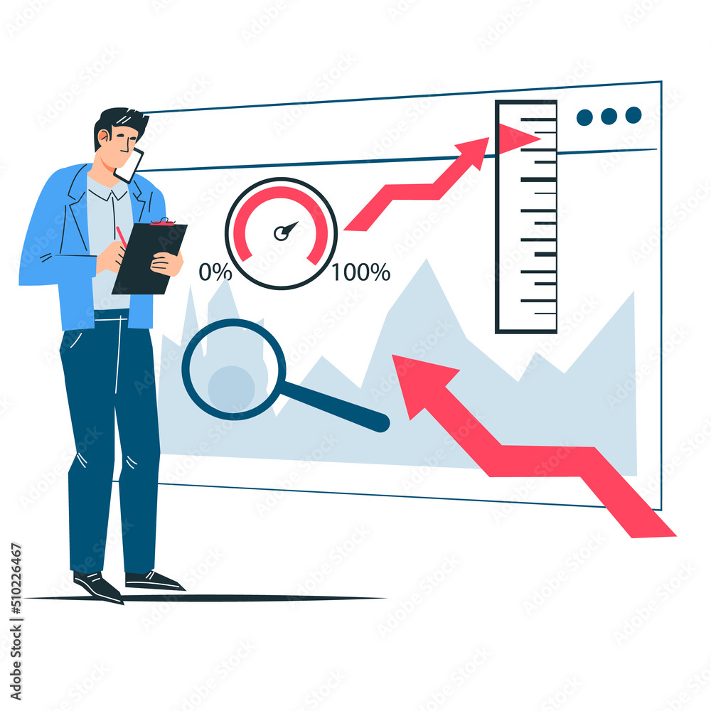 Business analytics, KPI key performance indicator metrics of company ...
