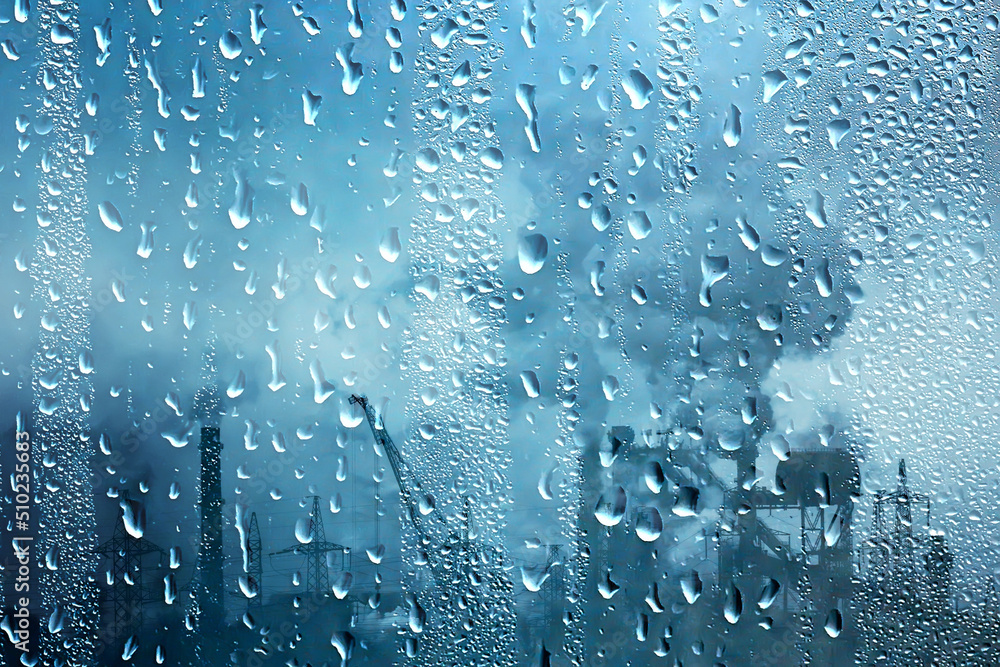 acid rain industry nature pollution carbon footprint background Stock ...