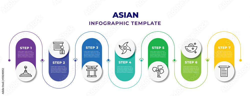 asian infographic design template with oriental pearl tower, training ...