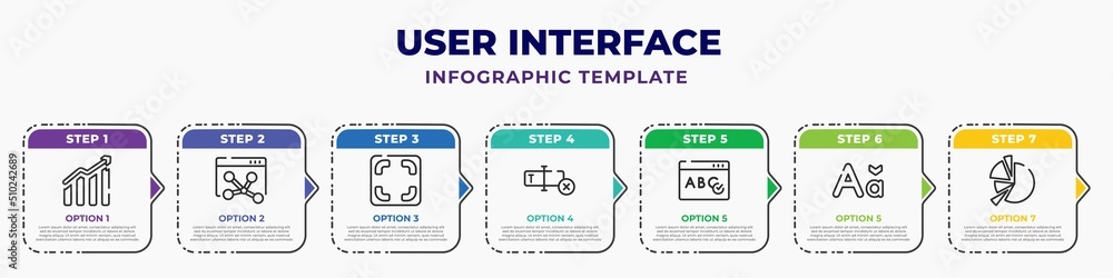 user interface infographic design template with increasing bars graphic ...