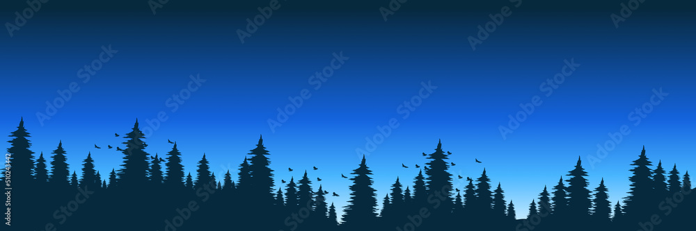 nature forest landscape flat design vector illustration good for ...