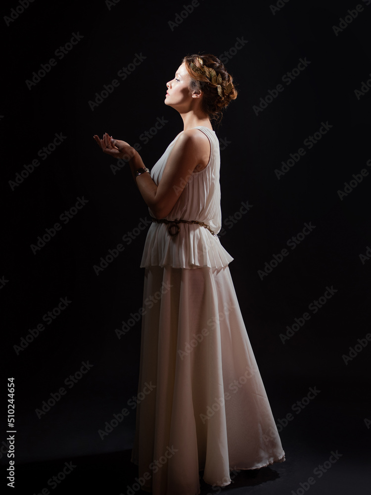 An ancient heroine, a young woman in the image of an ancient Greek ...