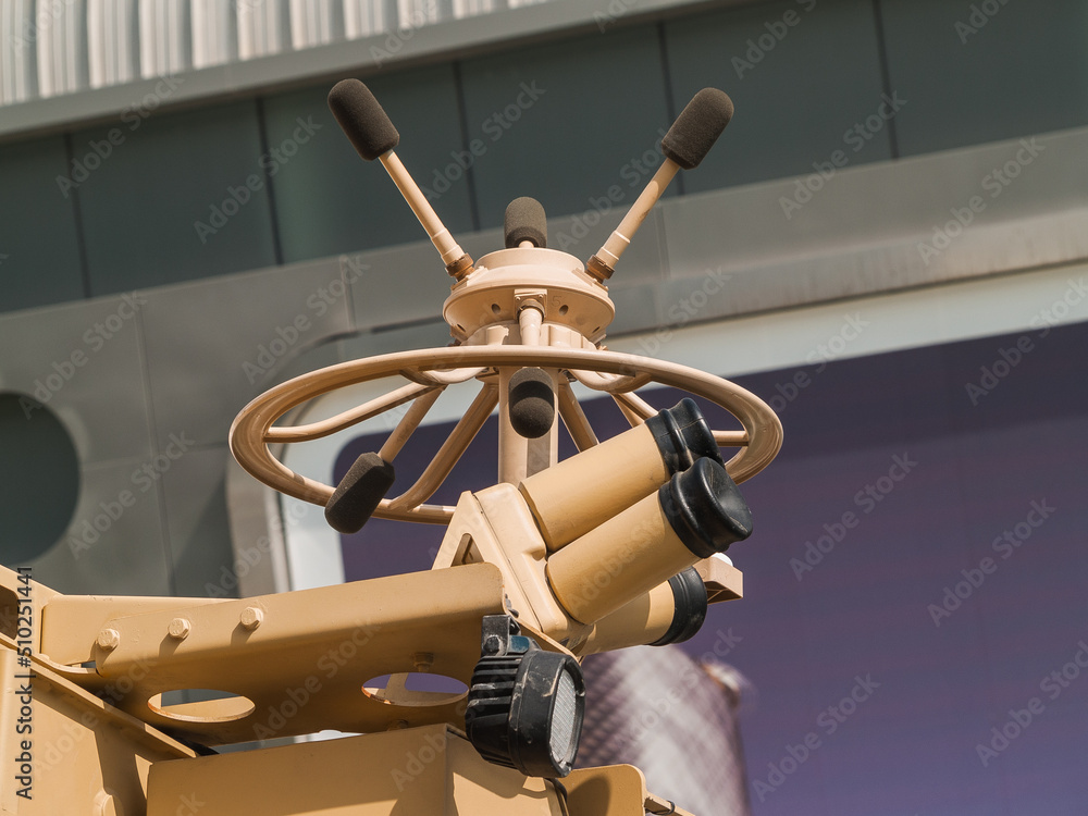 Abu Dhabi, UAE - Feb.23. 2011: the acoustic sniper detection system on ...