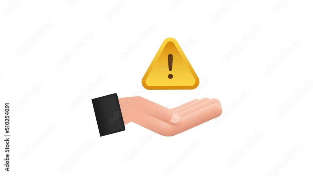 Banner with yellow scam alert over hands. Attention sign. Cyber ...
