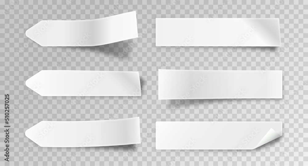 Realistic stickers set. Collection of empty elements for text ...