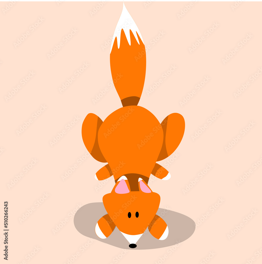 Simple fox icon, stylization. Red fox in a jump, cute picture for a ...