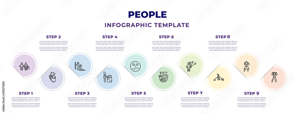people infographic design template with woman and man partners ...