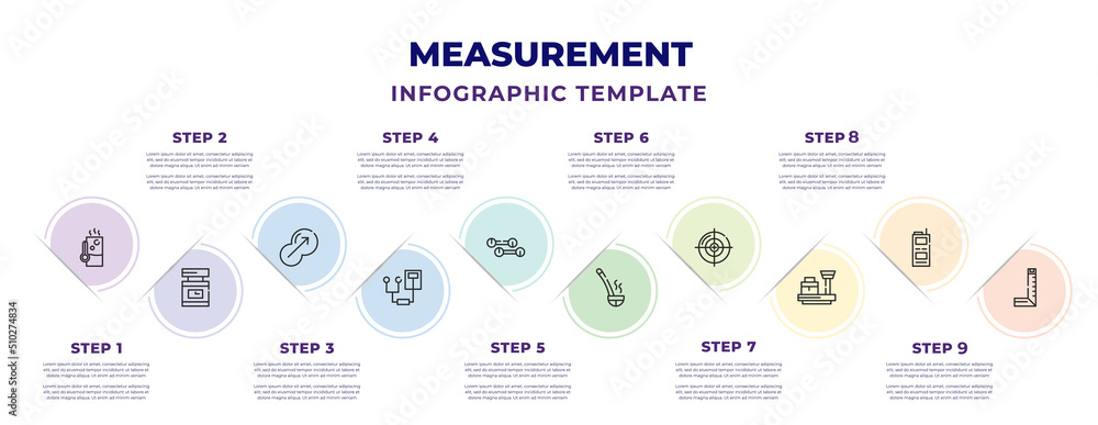 Vettoriale Stock measurement infographic design template with cup ...