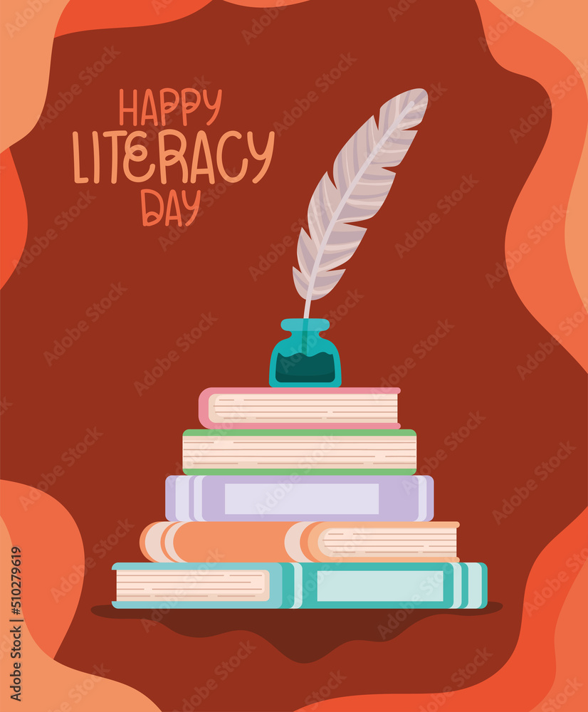 happy literacy day poster Stock Vector | Adobe Stock