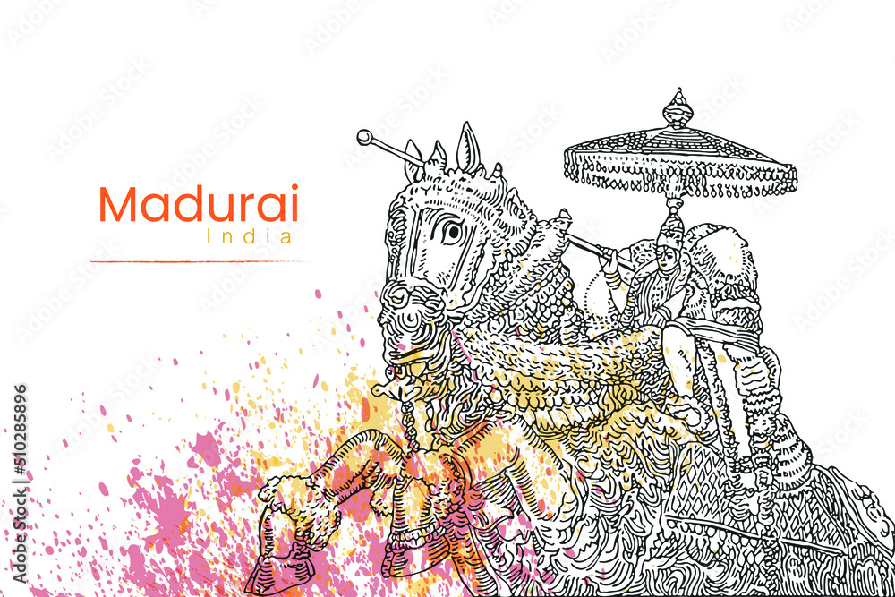 madurai kallalagar temple Lord vishnu vector illustration Stock Vector ...