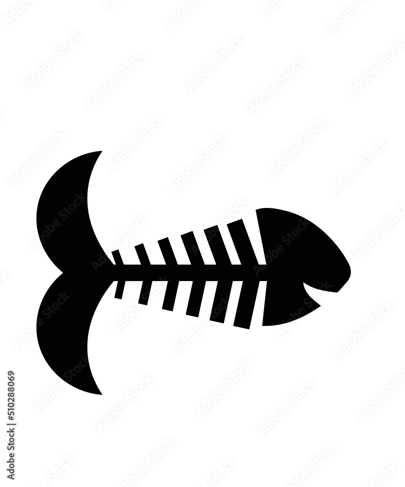 fish svg, fish bones svg, Angry Fish Skeleton svg, Fishing SVG ...