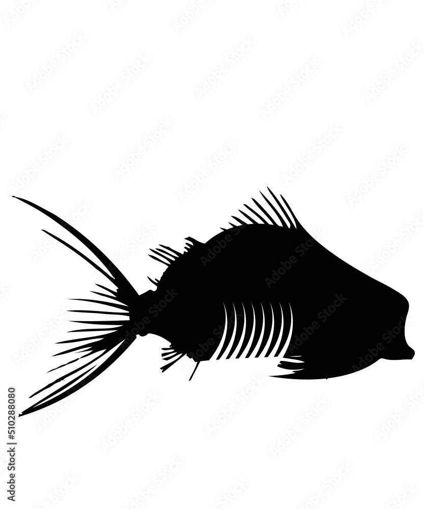 fish svg, fish bones svg, Angry Fish Skeleton svg, Fishing SVG ...