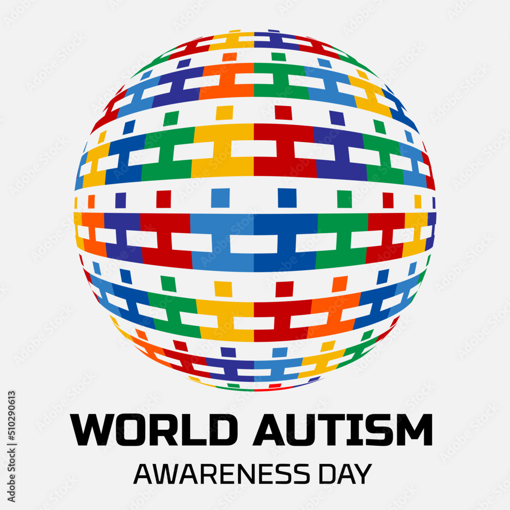 World Autism Awareness Day. Abstract child around the world holding ...