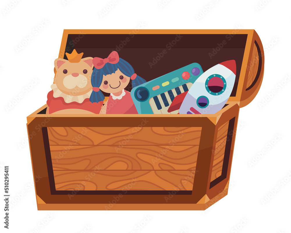 Vetor de toys box cartoon do Stock | Adobe Stock