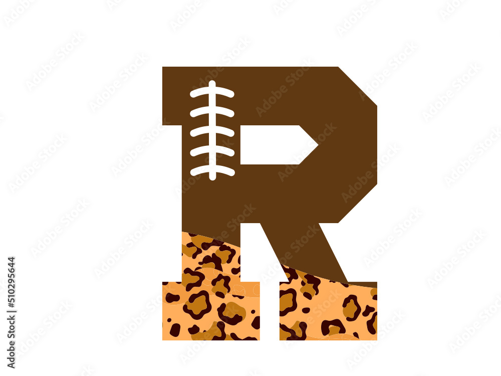 Football Font SVG png, half leopard football font letters alphabet and ...