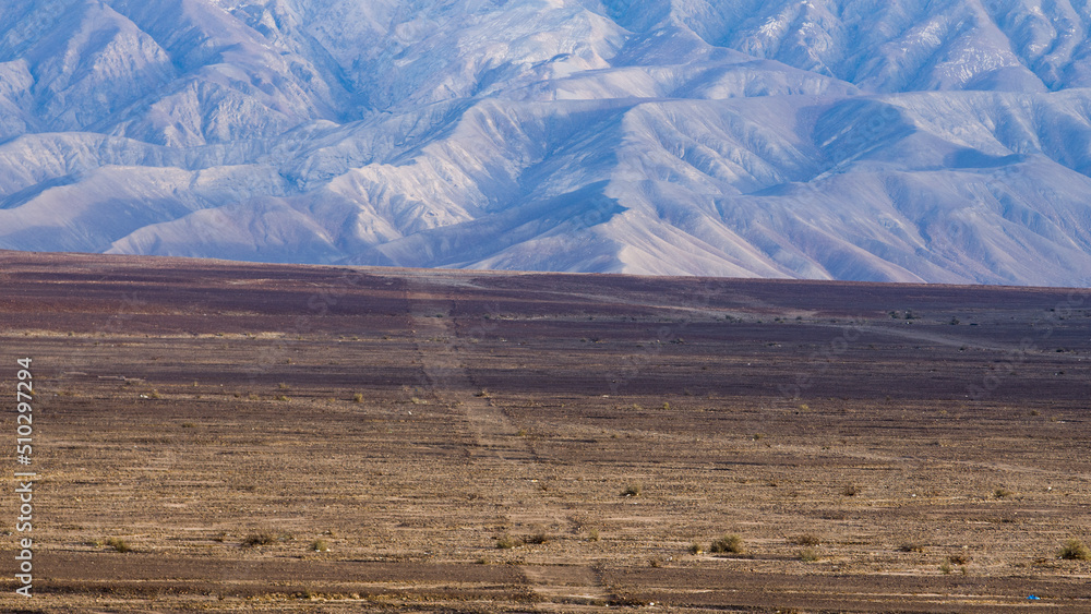 Nazca Lines and andes mountains in background landscapes - Nazca, Peru ...