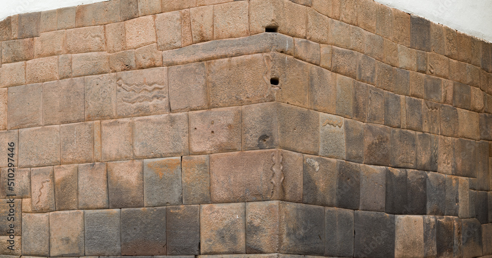Megalithic stone walls, craftmenship in ancient city of cusco. 7 snakes ...