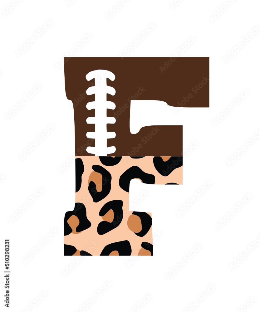 Football Font SVG png, half leopard football font letters alphabet and ...