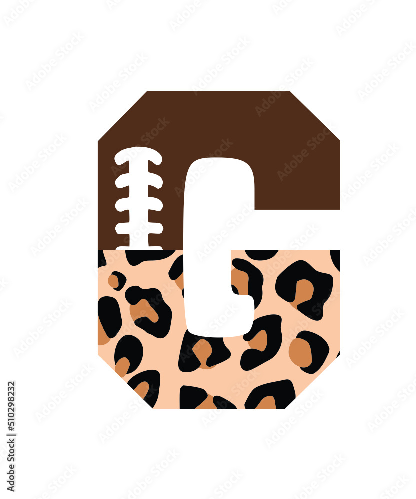 Football Font SVG png, half leopard football font letters alphabet and ...
