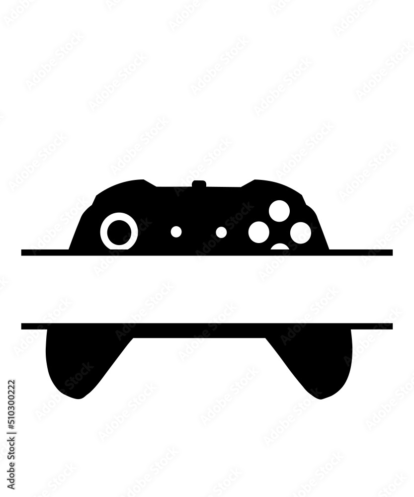 gamer controller split monogram name fram SVG, gamer svg, video game ...