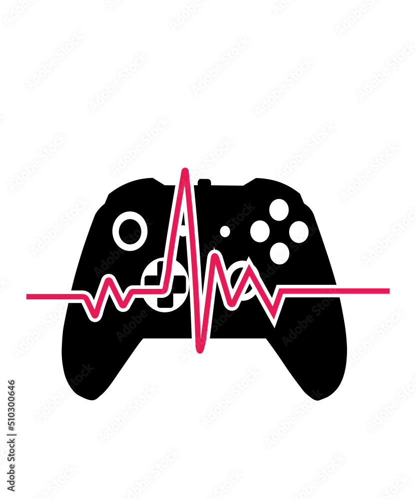 gamer heartbeat SVG, gamer svg, video game svg, gameer controller ...