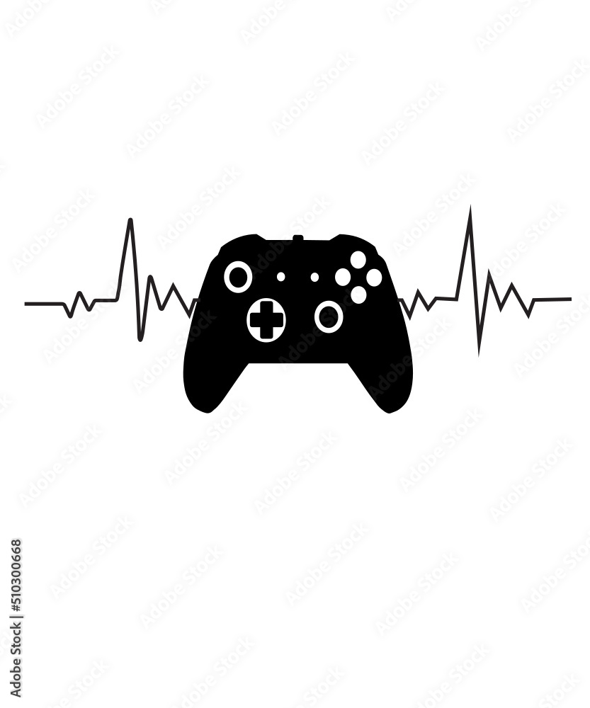 gamer heartbeat SVG, gamer svg, video game svg, gameer controller ...