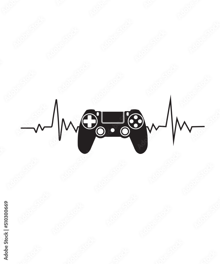 gamer heartbeat SVG, gamer svg, video game svg, gameer controller ...