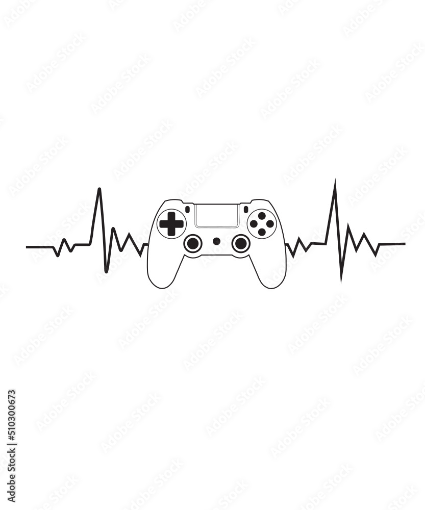 gamer heartbeat SVG, gamer svg, video game svg, gameer controller ...