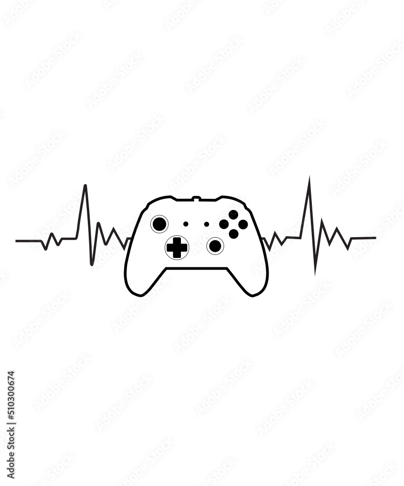 gamer heartbeat SVG, gamer svg, video game svg, gameer controller ...