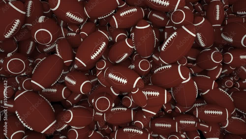 Falling American Football Transitions, balls filling the screen and ...