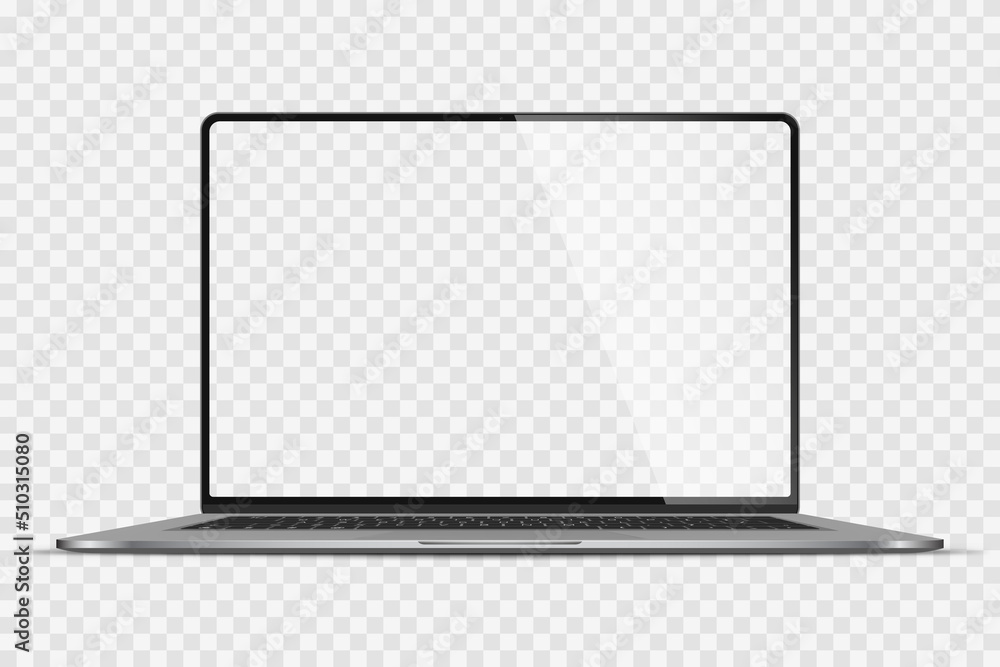 Realistic Darkgrey Notebook with Transparent Screen Isolated. New ...