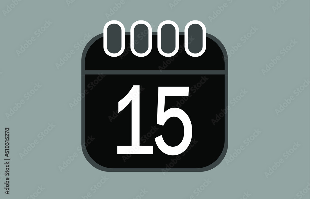 Vecteur Stock Day 15. Dark calendar with month date. Vector for the ...
