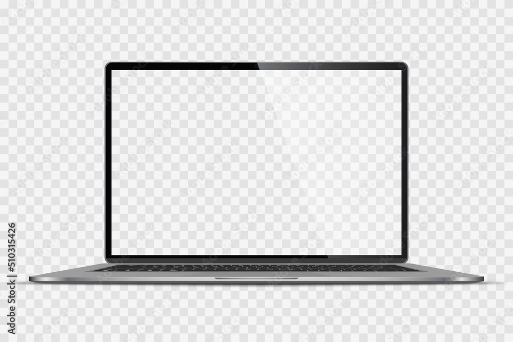 Realistic Darkgrey Notebook with Transparent Screen Isolated. New ...