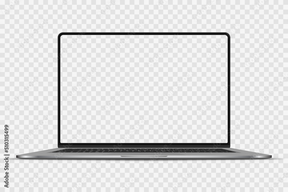 Realistic Darkgrey Notebook with Transparent Screen Isolated. New ...