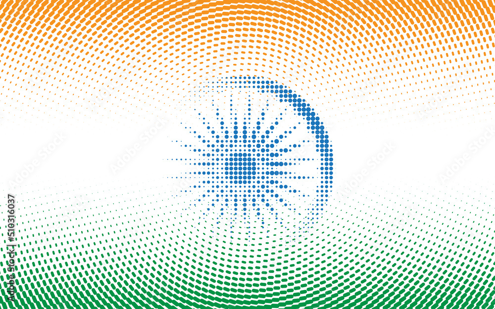 Circle gradient halftone dots Indian Flag Illustration. Halftone effect ...