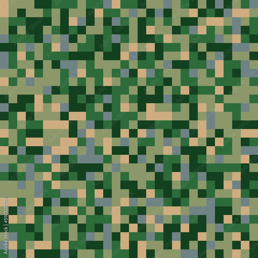 Pixel background Military repeating pattern. Camouflage seamless ...