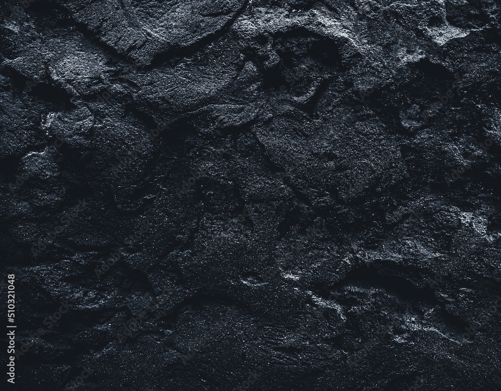 Rock surface with cracks. Black texture. Stone background. Dark marble ...