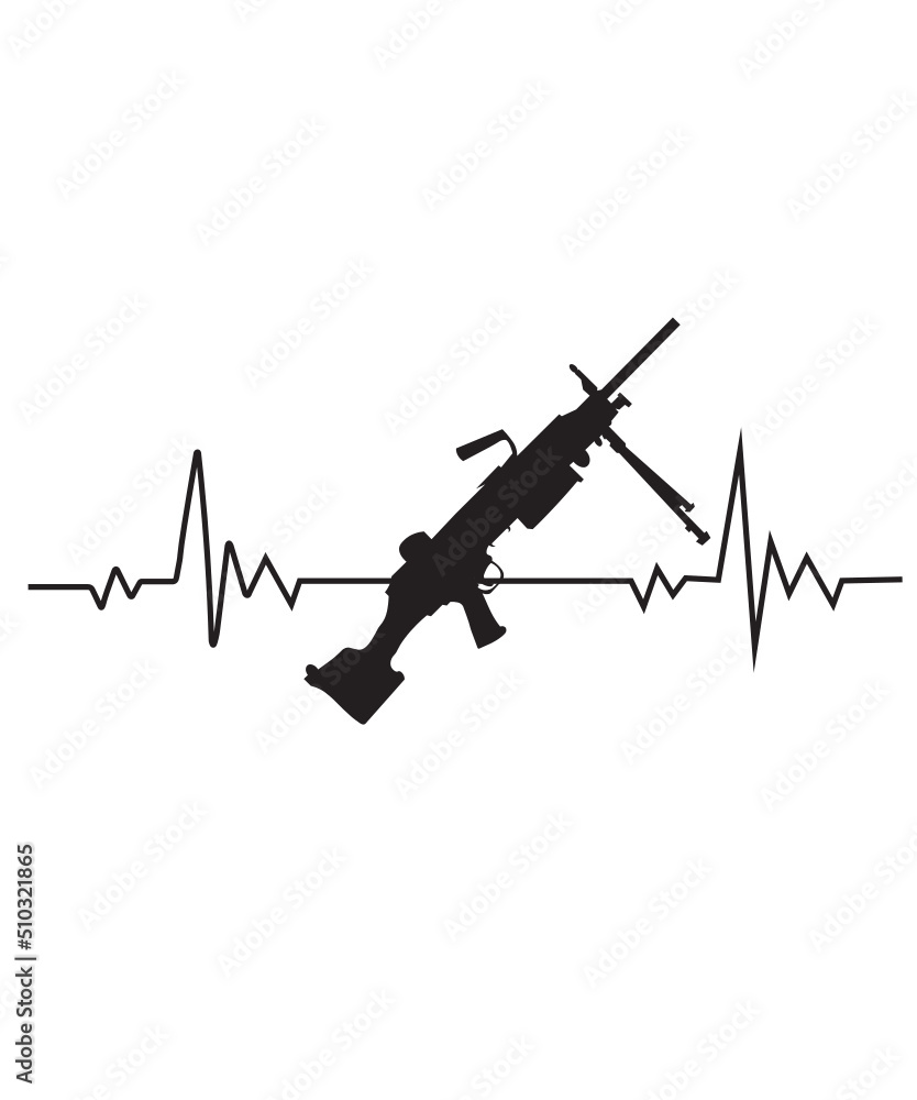 gun heartbeat svg, gun ekg svg, gun svg, guns svg, weapon svg, gun ...