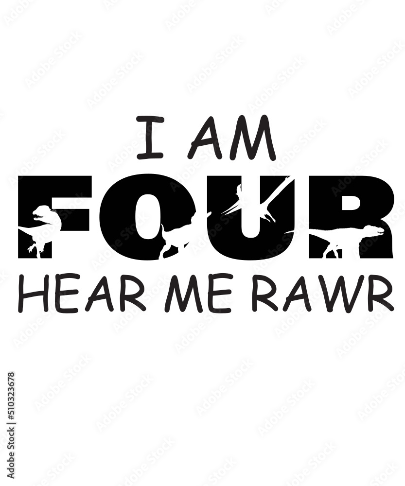 Vetor do Stock: I am hear me rawr Svg, dinosaur birthday svg, dinosaur ...