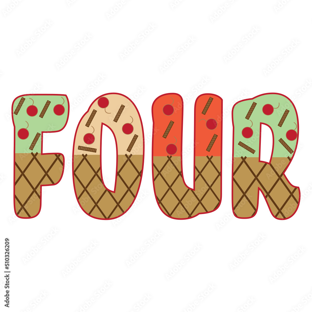 ice cream summer birthday svg png, ice cream number svg, ice cream ...