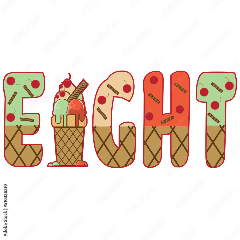 ice cream summer birthday svg png, ice cream number svg, ice cream ...