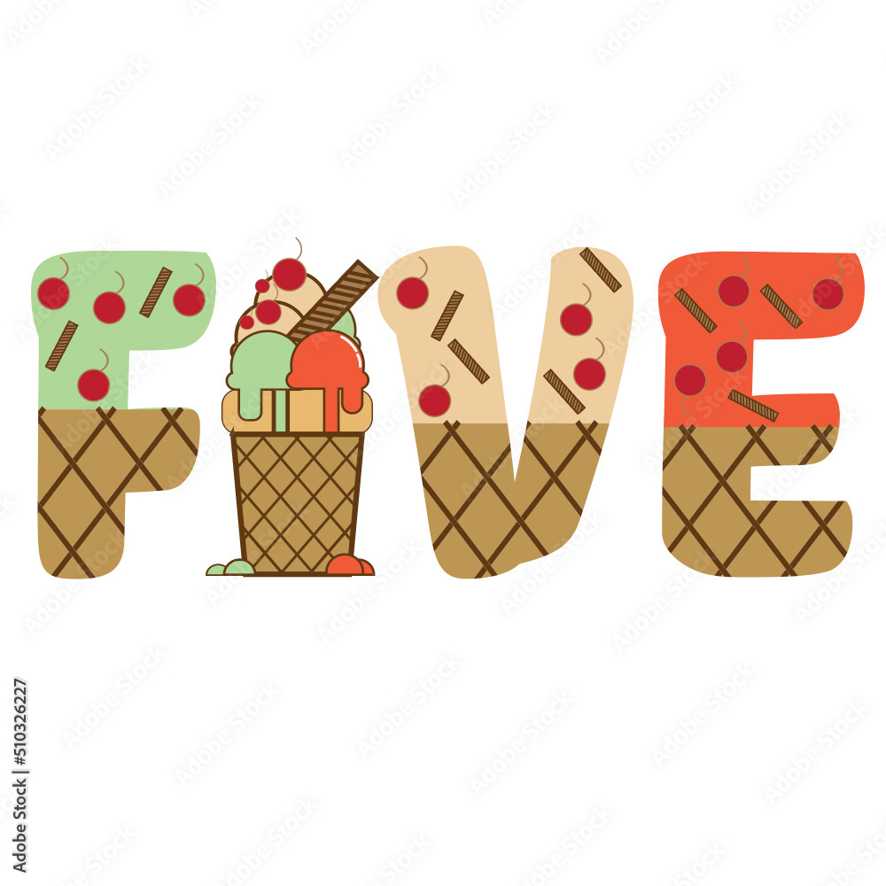 ice cream summer birthday svg png, ice cream number svg, ice cream ...