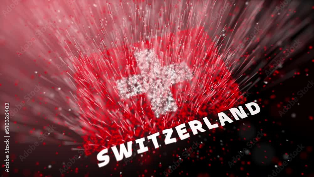 Animation video of the country Switzerland flag displayed through tiny ...
