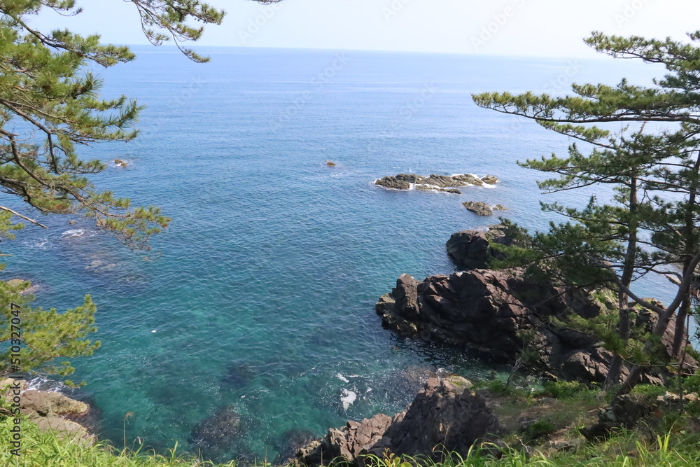 Japanese nature : a scene of the Japan Sea viewed from Shiroyama-koen ...