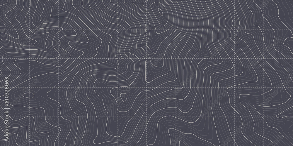 Vector Vintage Topography Contour Outline Map With Relief Elevation ...