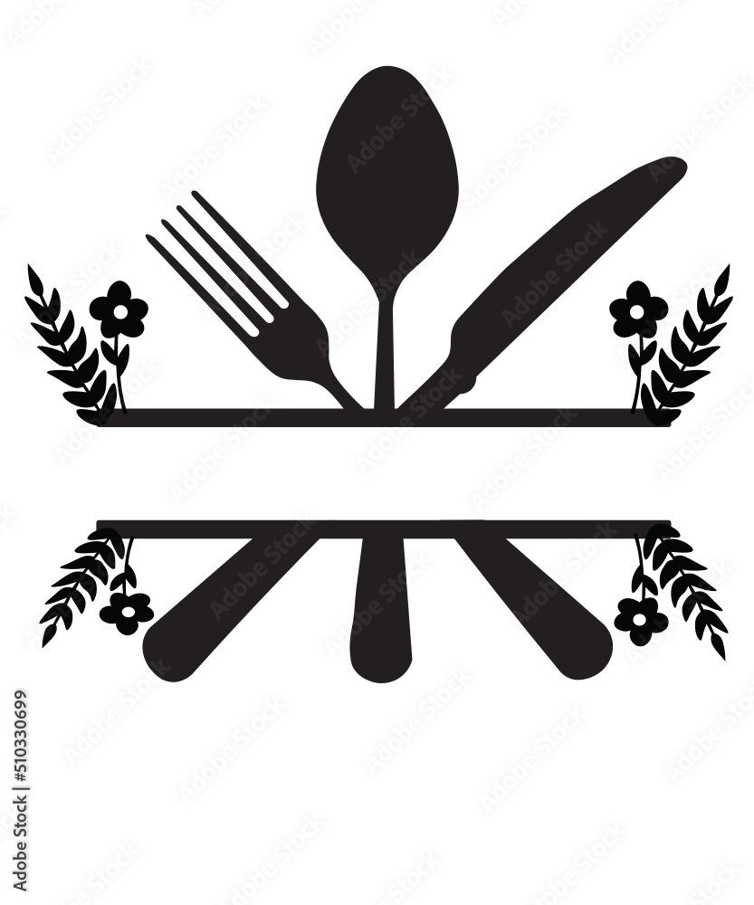 Kitchen Split Frame SVG, kitchen svg, cooking svg, Kitchen Monogram svg ...