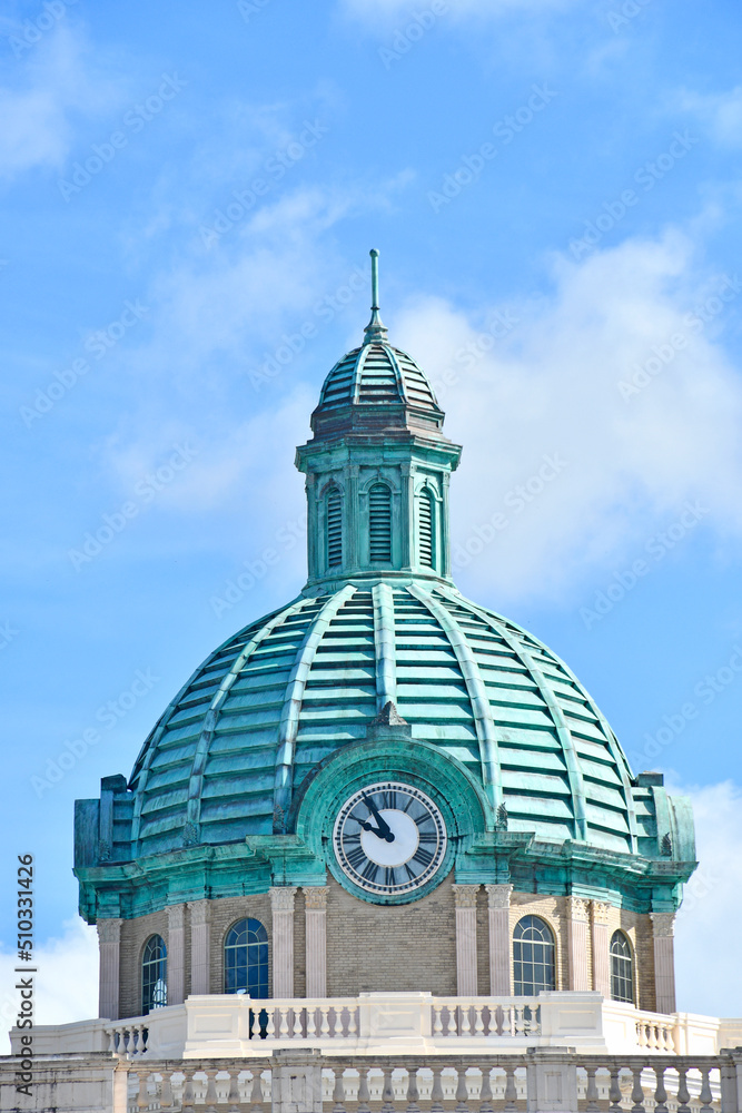 Cupola atop Historic Volusia County Courthouse with clock in Deland ...