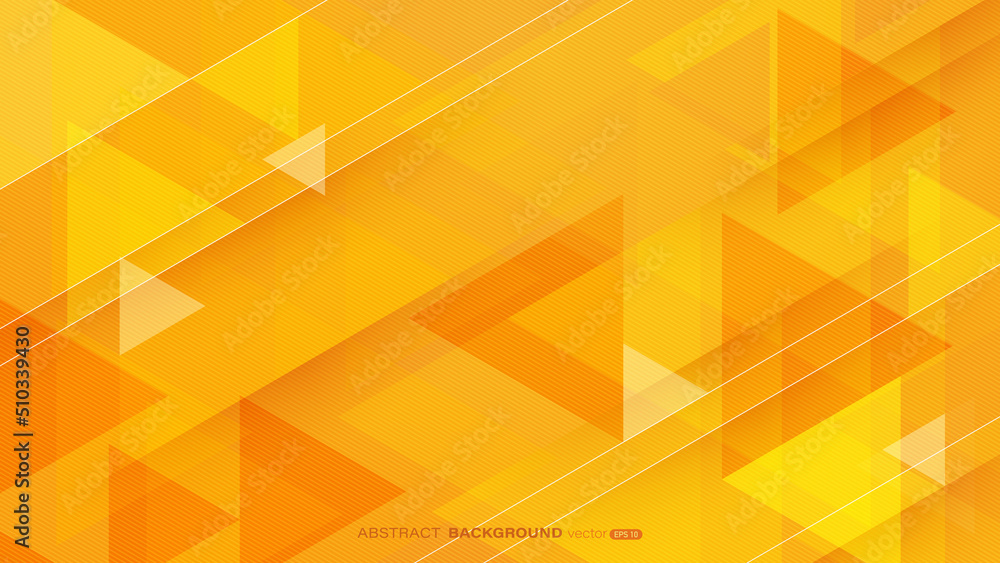 Geometric orange abstract background with triangle shapes, lines stripe ...